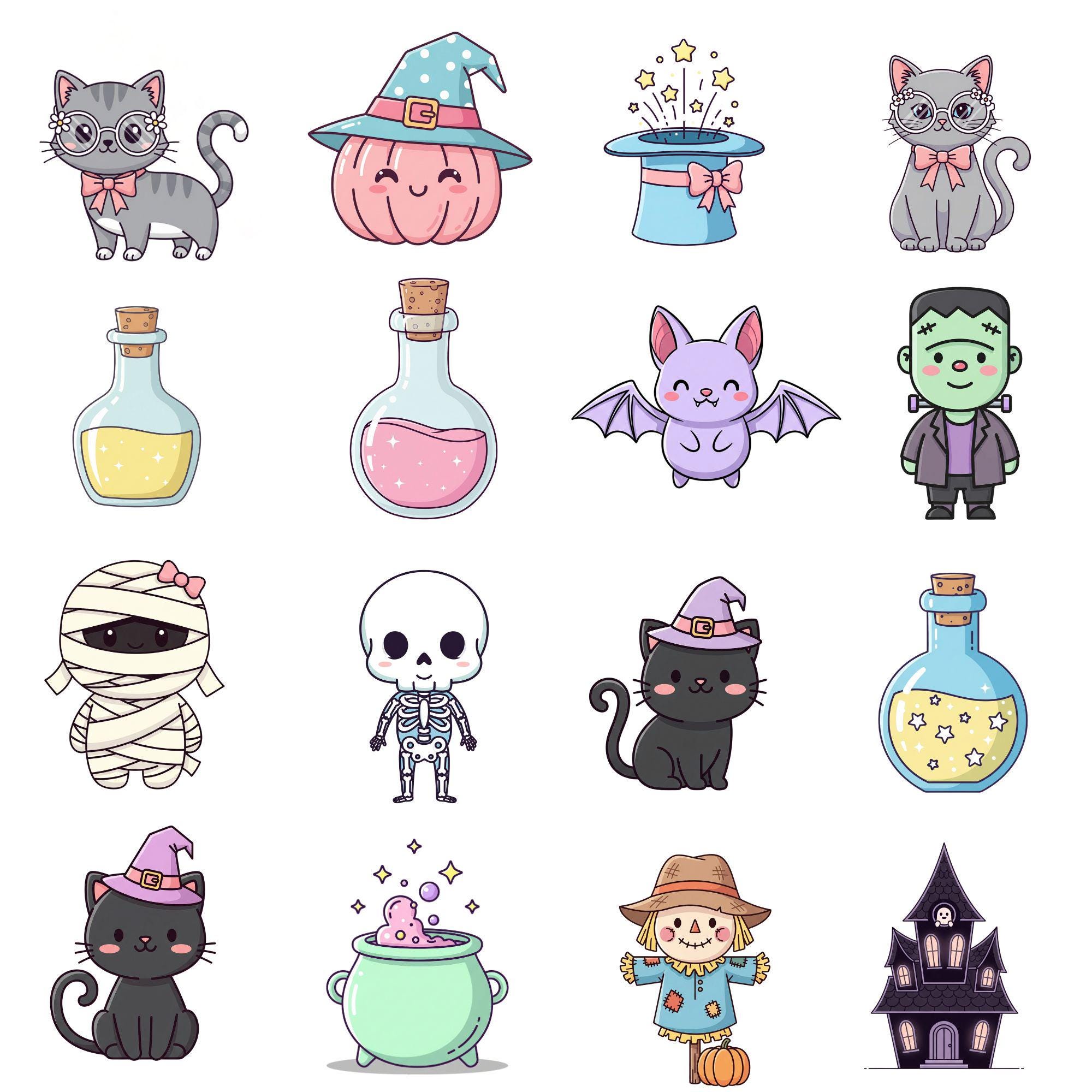 Groovy Halloween Clipart, Retro Halloween PNG, Cute Ghost Clipart ...