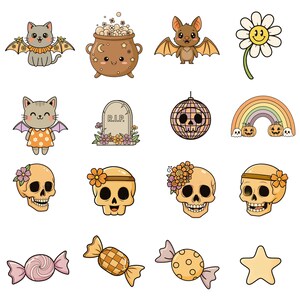 Groovy Halloween Clipart, Retro Halloween Png, Hippie Ghost Png, Pastel ...