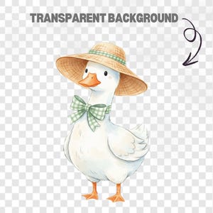Rustic Goose Clipart, Watercolor Silly Goose PNG, Cute Animal Clipart ...