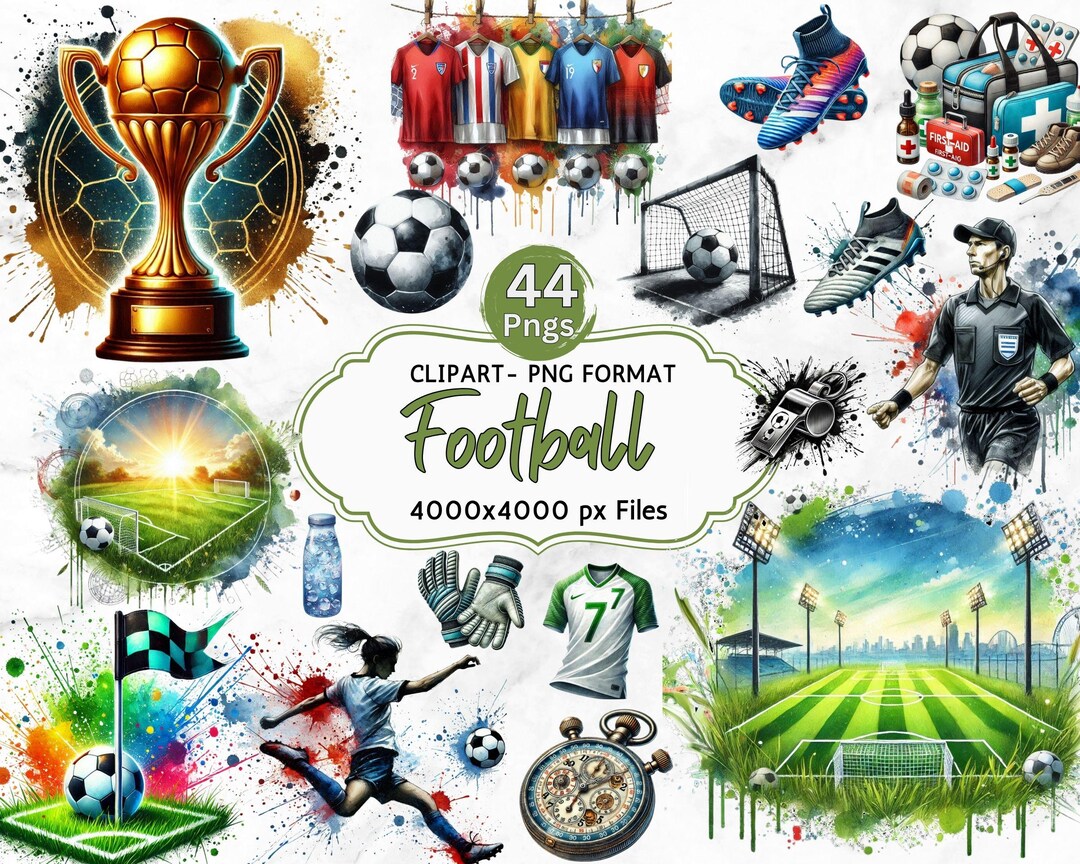 Football Clipart Bundle Soccer Clipart Goal Player Uniform Sports ...
