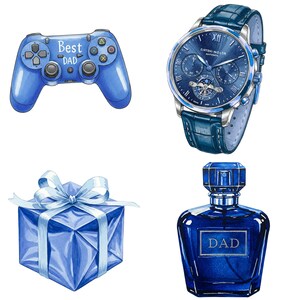 Father’s Day Clipart Blue Watercolor Dad PNG Best Dad Ever Gentleman ...