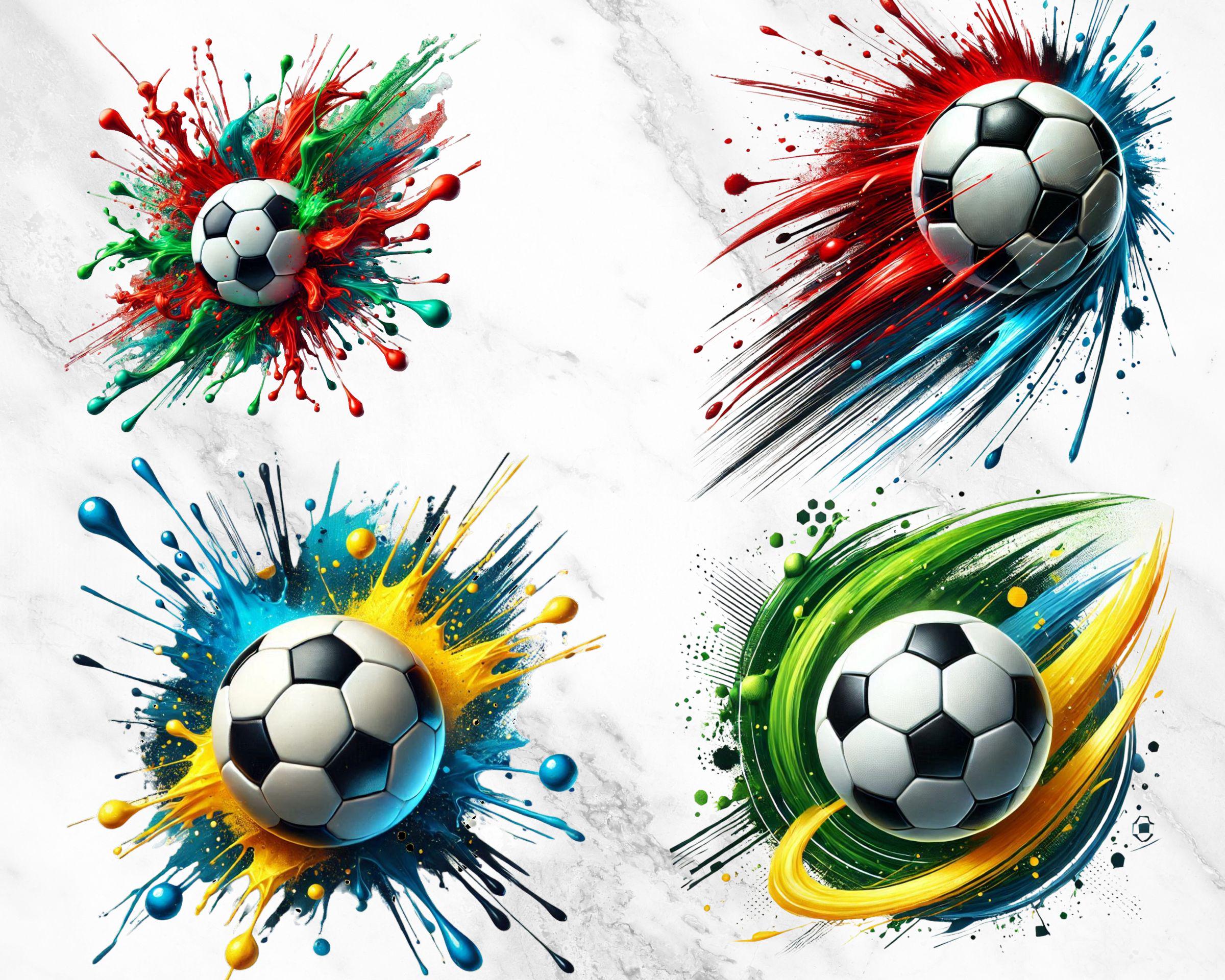 Watercolor Soccer Ball Clipart Bundle Football Clipart Soccer ...
