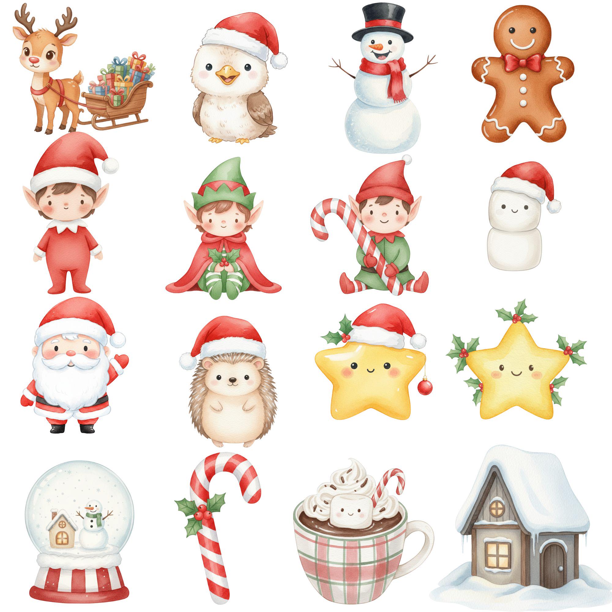 Woodland Christmas Animals Clipart, Cute Winter Woodland PNG ...