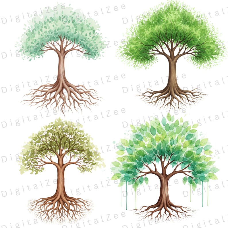 Tree of Life With Roots Clipart, Watercolor Tree Bundle, Celtic Knot ...