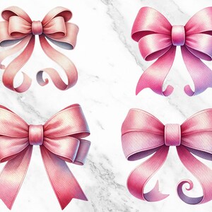Watercolor Pink Bow Clipart Bundle: Ribbon Frames (digital Download) - Etsy