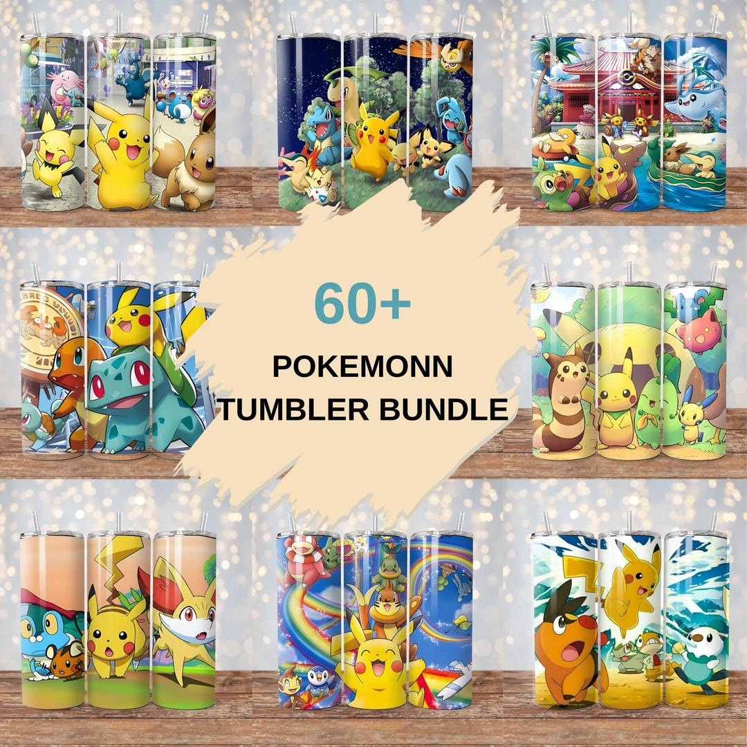 60+ Pokémon Tumbler Wrap Bundle, Pokemon Sublimation Wrap, Pokemon ...