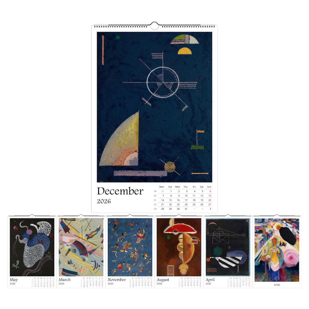 13 Artworks of Wassily Kandinsky 2026 Wall Calendar 11x16.5, Abstract ...