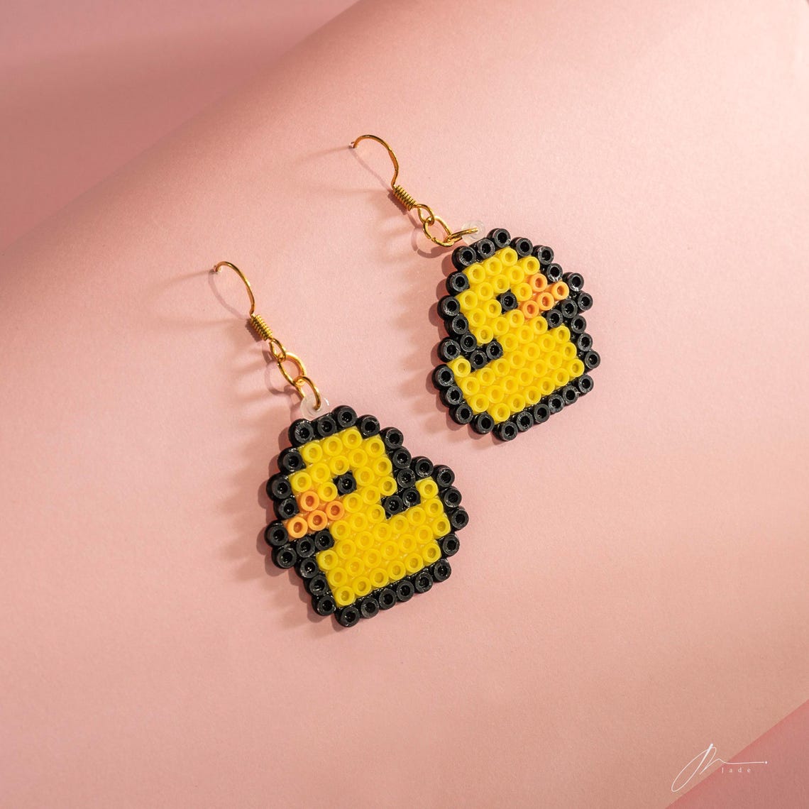 Pixel Duck Perler Bead Earrings: Kawaii 8-bit Rubber Ducky Jewelry - Etsy