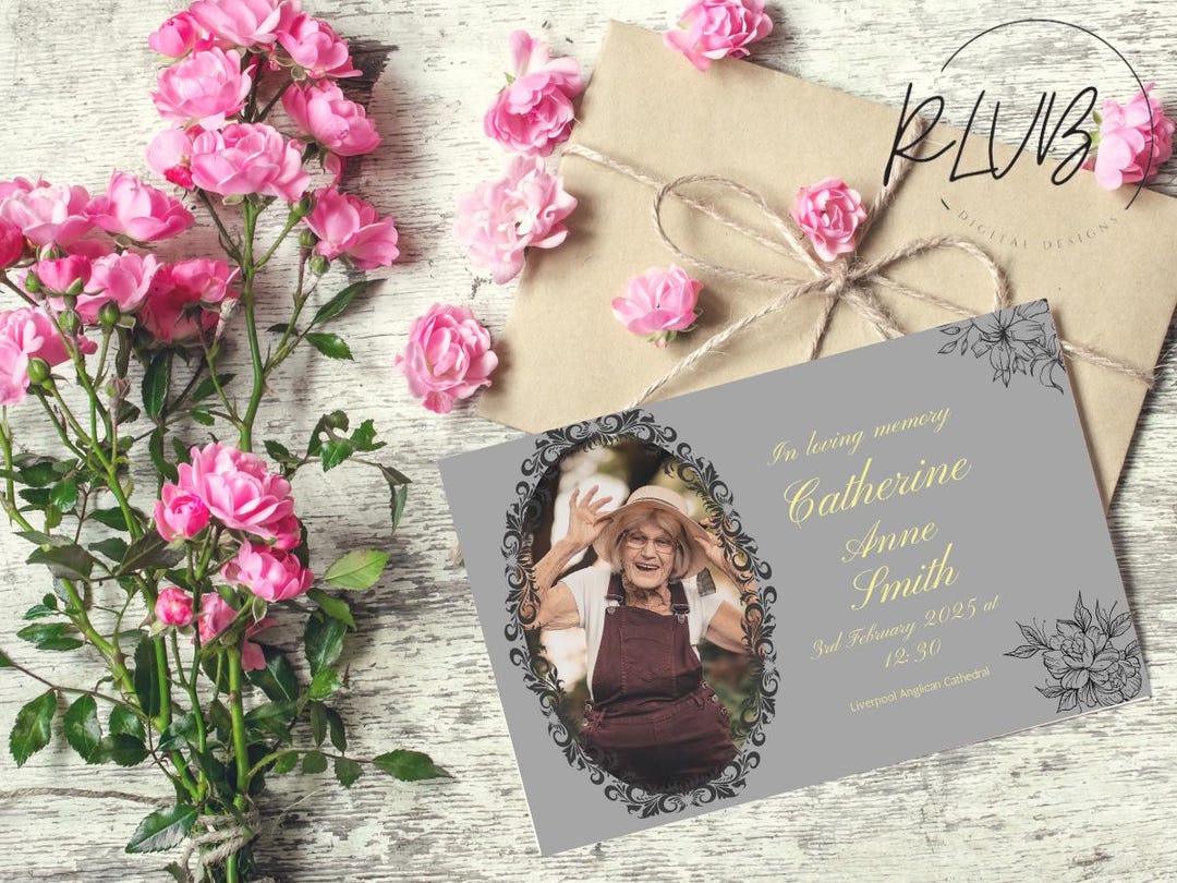 Funeral Invitation Personalised Photo Invitation in Loving Memory ...