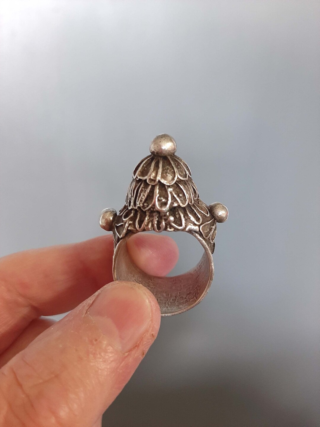 Vintage Akha Silver Ring: Laos Tribal Jewelry, US Size 8.5 - Etsy