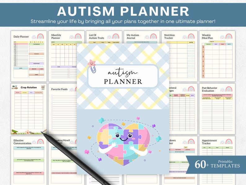 Autism Planner Template Printable, Autism Planner Adult, Autism Planner ...