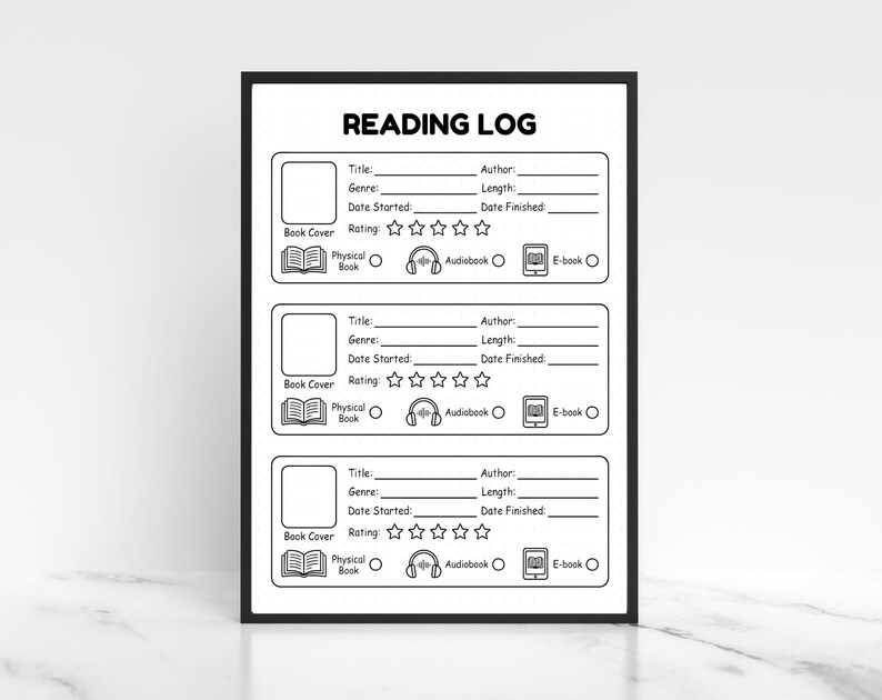 Reading Log Printable, Journal Page, Reading Planner, Reading Book ...