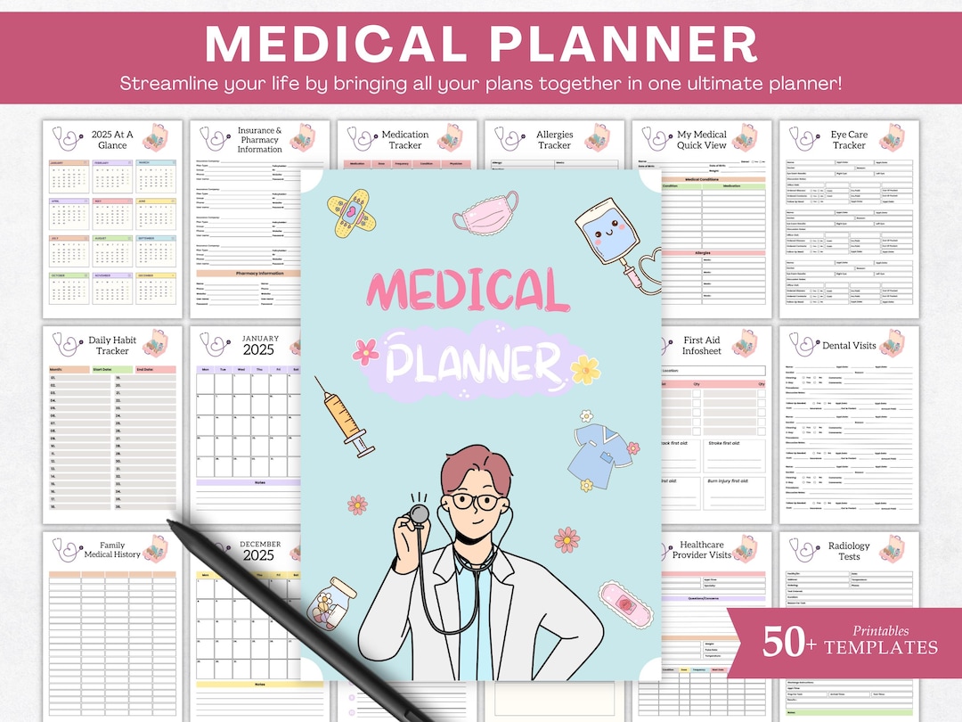 Printable Medical Planner Template, Healthcare Planner, Habit Planner ...