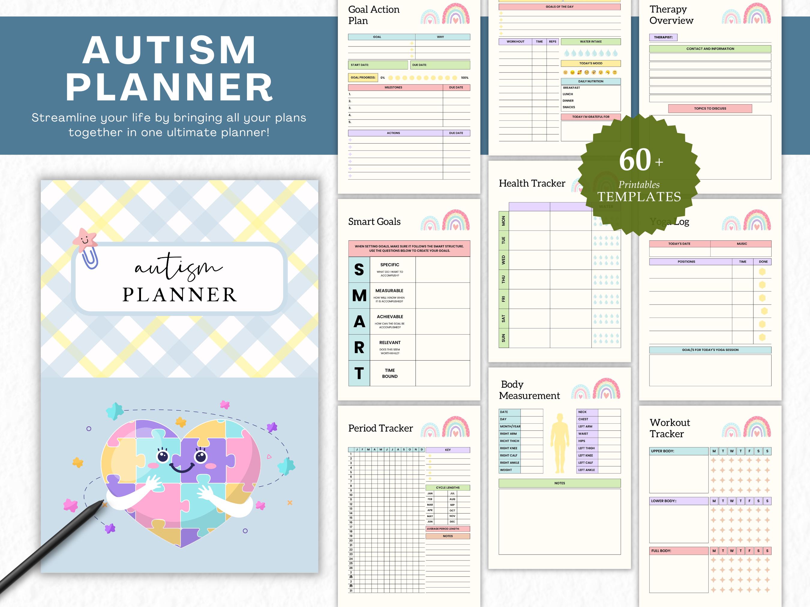 Autism Planner Template Printable, Autism Planner Adult, Autism Planner ...