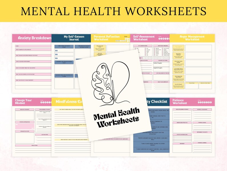 Mental Health Planner Template Printable, Mental Health Journal Bundle ...