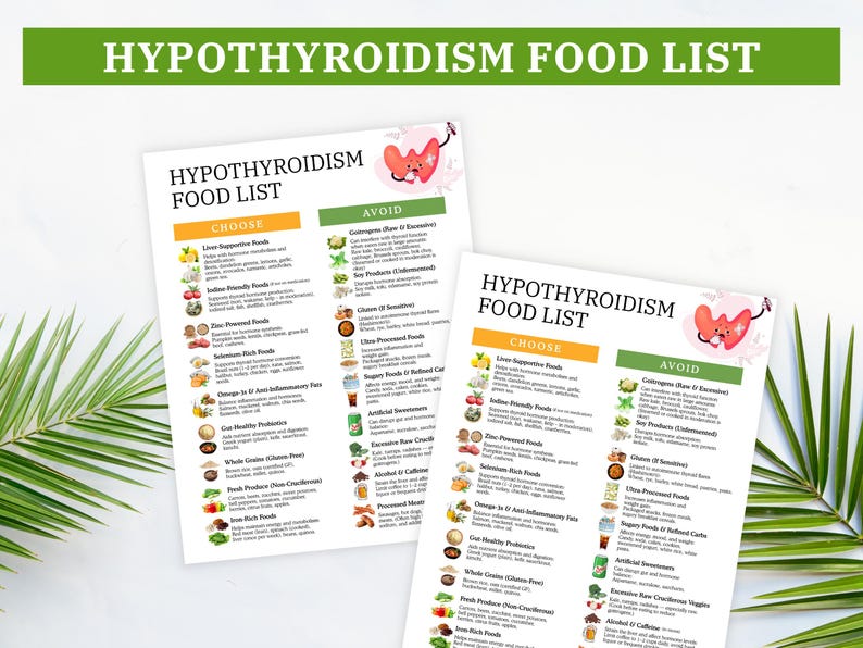 Hypothyroidism Food List, Thyroid Diet Guide (digital Download) - Etsy