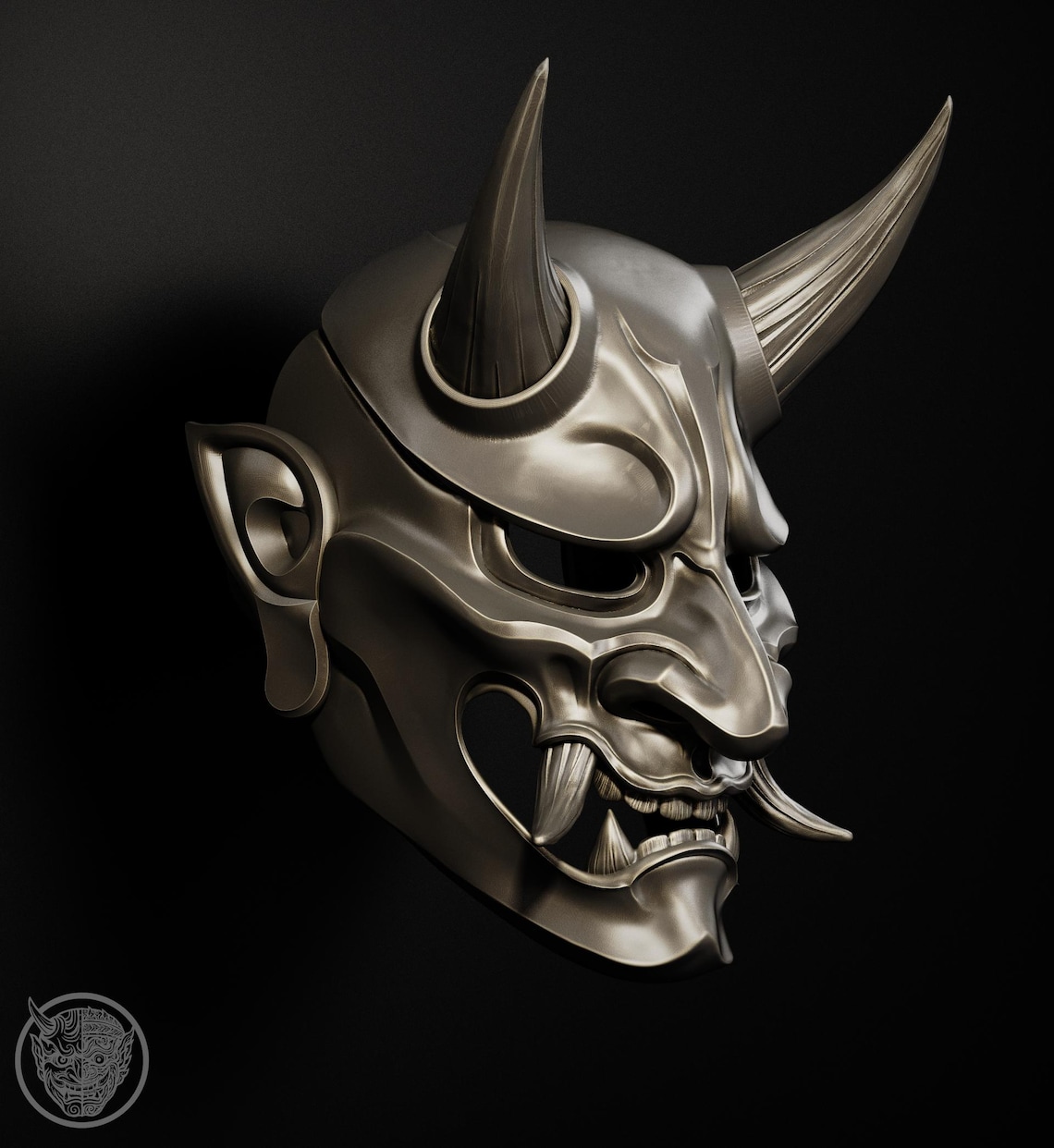 Samurai Demon Mask, Stl, Full Face 3D Printable Mask, High-detail ...