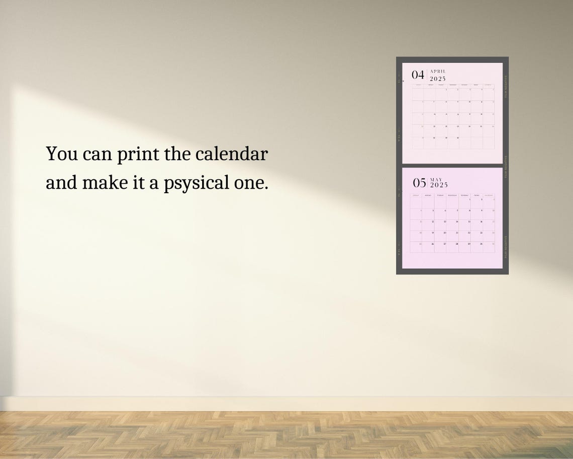2025 Printable and Digital PDF Calendar, Monthly To-do Lists and Notes ...
