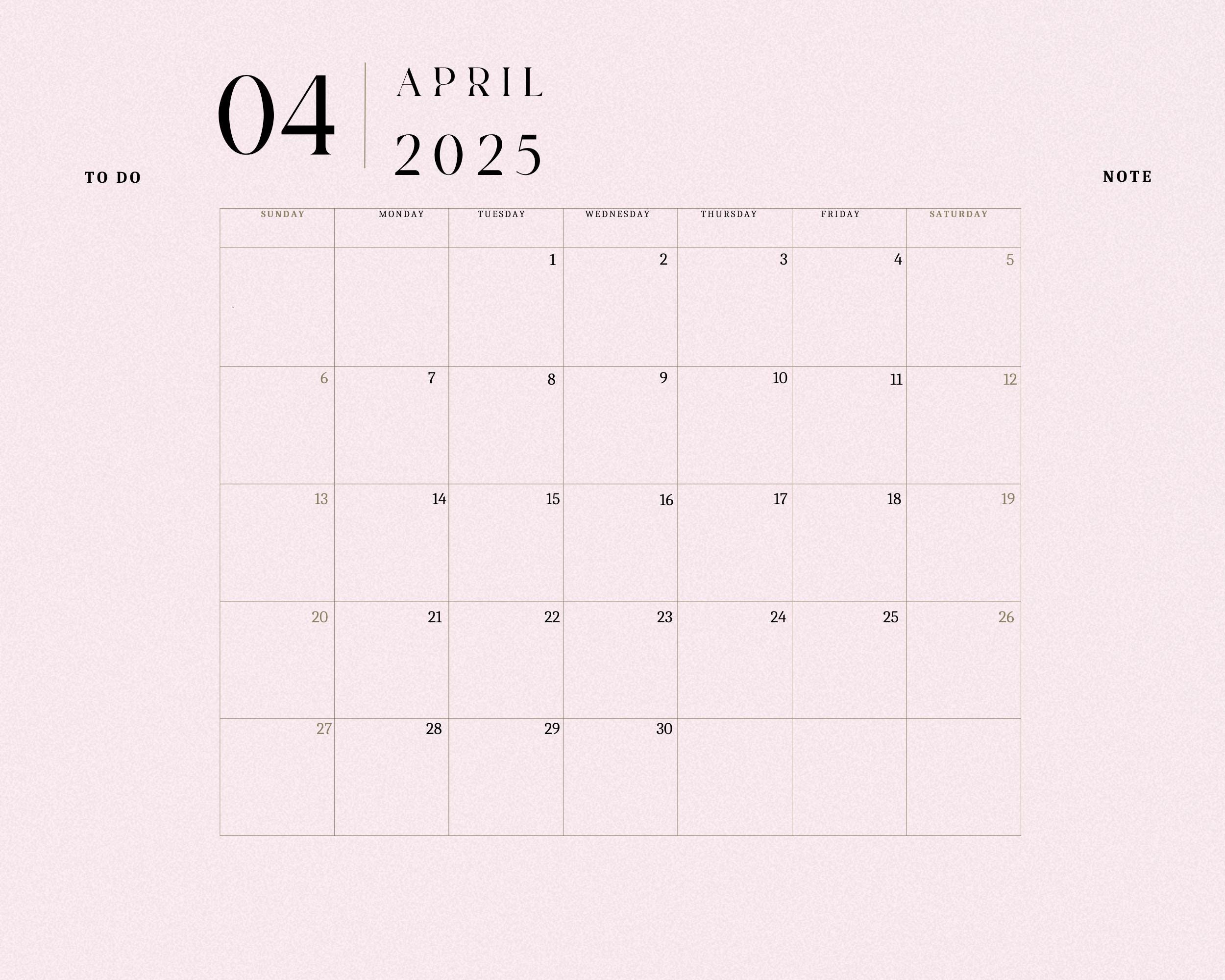 2025 Printable and Digital PDF Calendar, Monthly To-do Lists and Notes ...