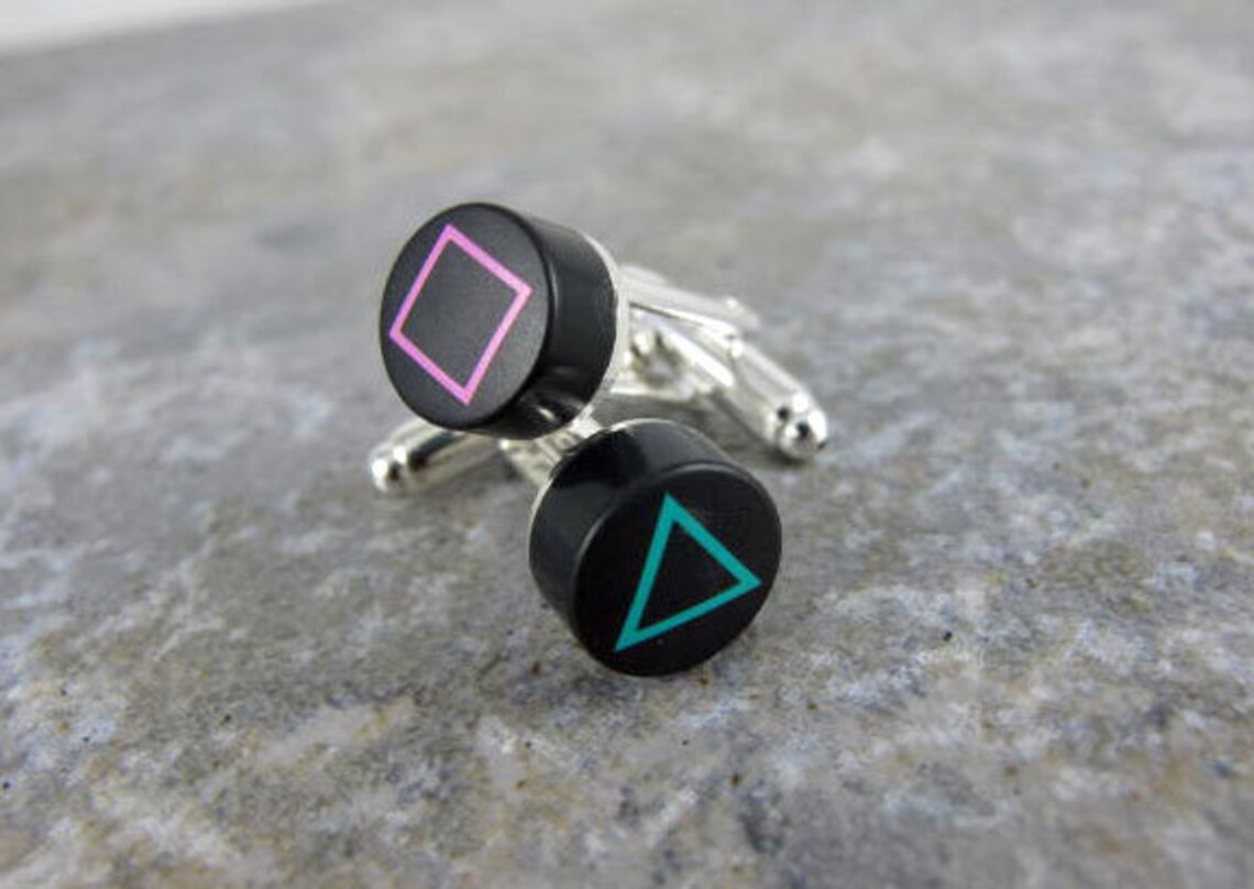 Play Station Triangle Square Controller Button Cuff Links - Etsy