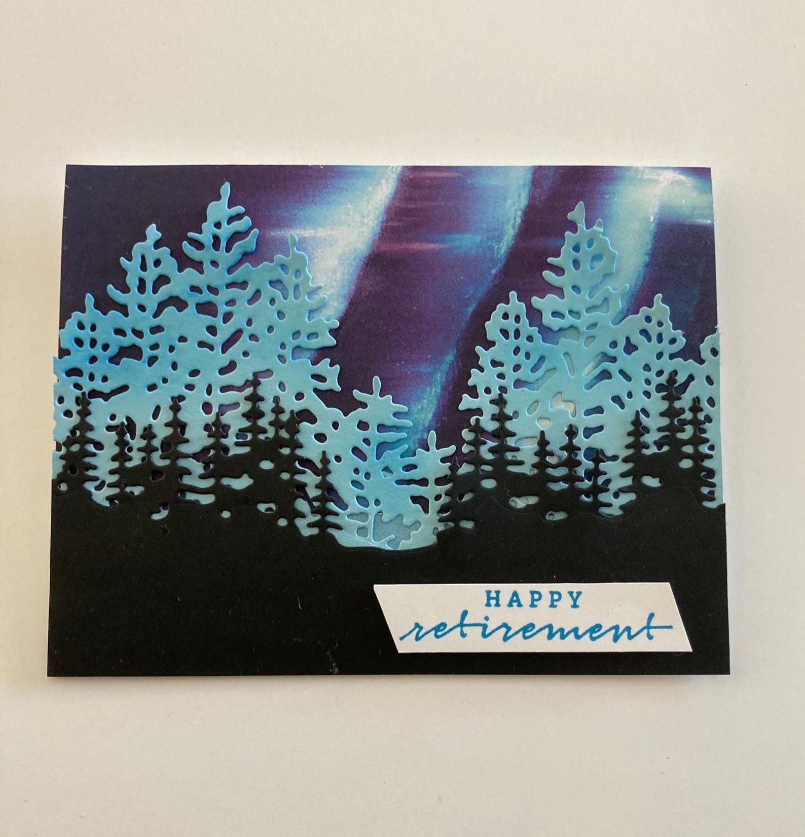 Retirement Card. Northern Lights Card. Handmade Card. Unique Retirement ...