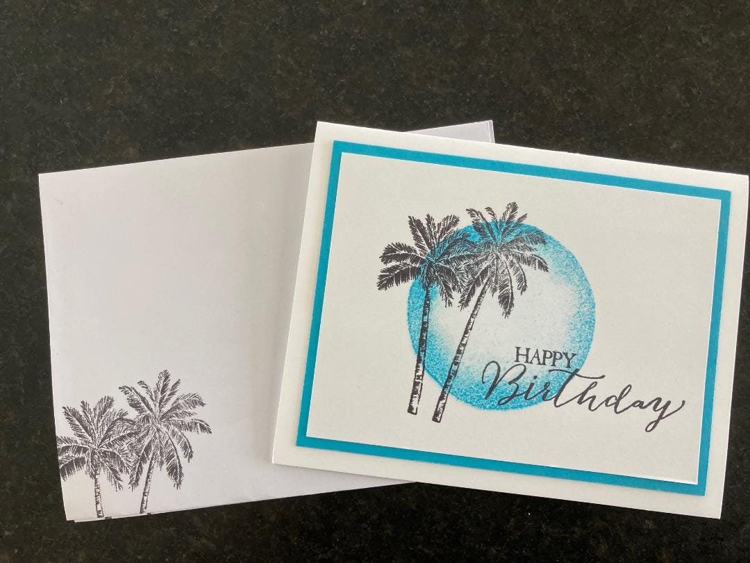 Birthday Card. Unique Cards. Palm Tree Card. Tropical Card. Matching ...