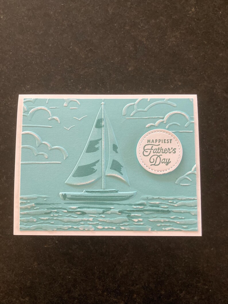 Father's Day Card. Sailboat Card. Handmade Card. Greeting Card. Unique ...