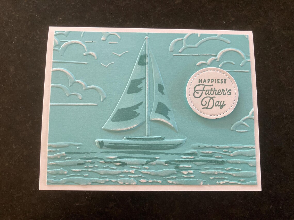 Father's Day Card. Sailboat Card. Handmade Card. Greeting Card. Unique ...