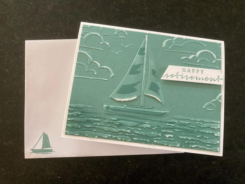 Retirement Card. Sailboat Card. Handmade Card. Greeting Card. Unique ...