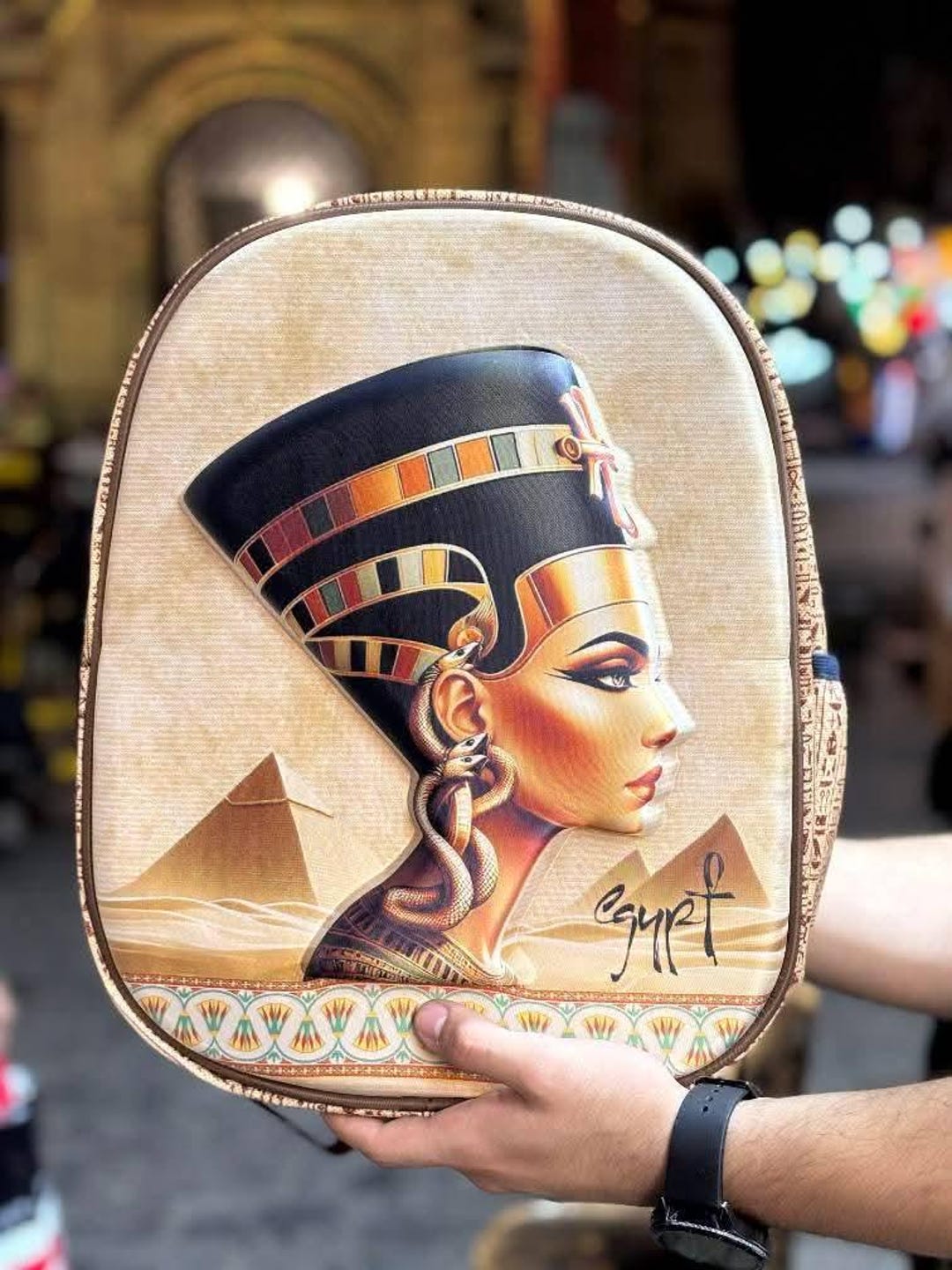 Nefertiti Egyptian 3d-printed Design Backpack - Canvas Laptop ...