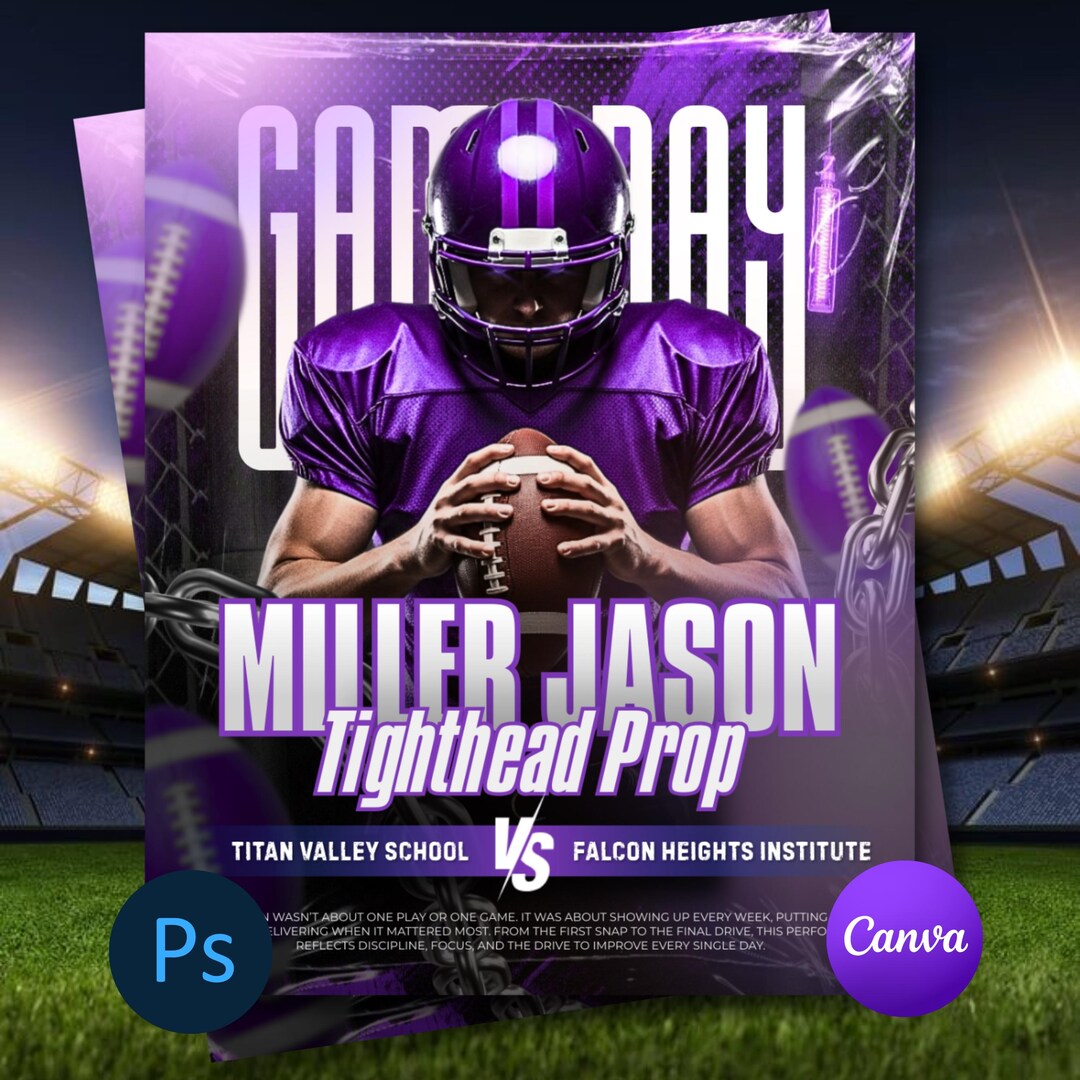 Game Day Flyer Template Customizable Sports Template With PSD Editable ...