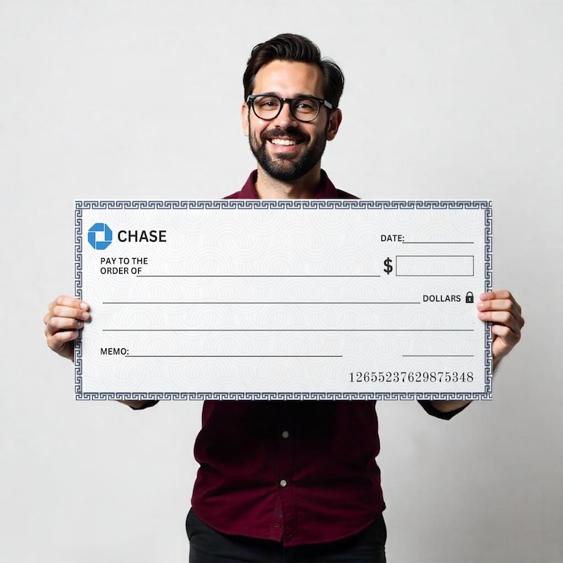 Super Large Blank Check, 36 X 18 in Manifestation Check Canva,blank ...