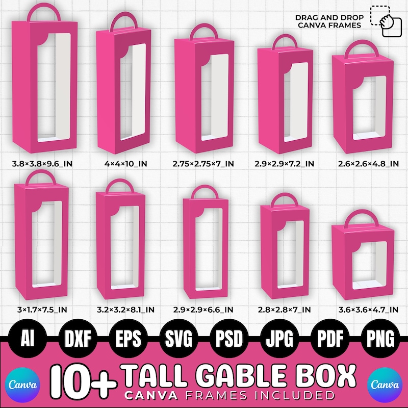 Tall Window Box Template - Etsy