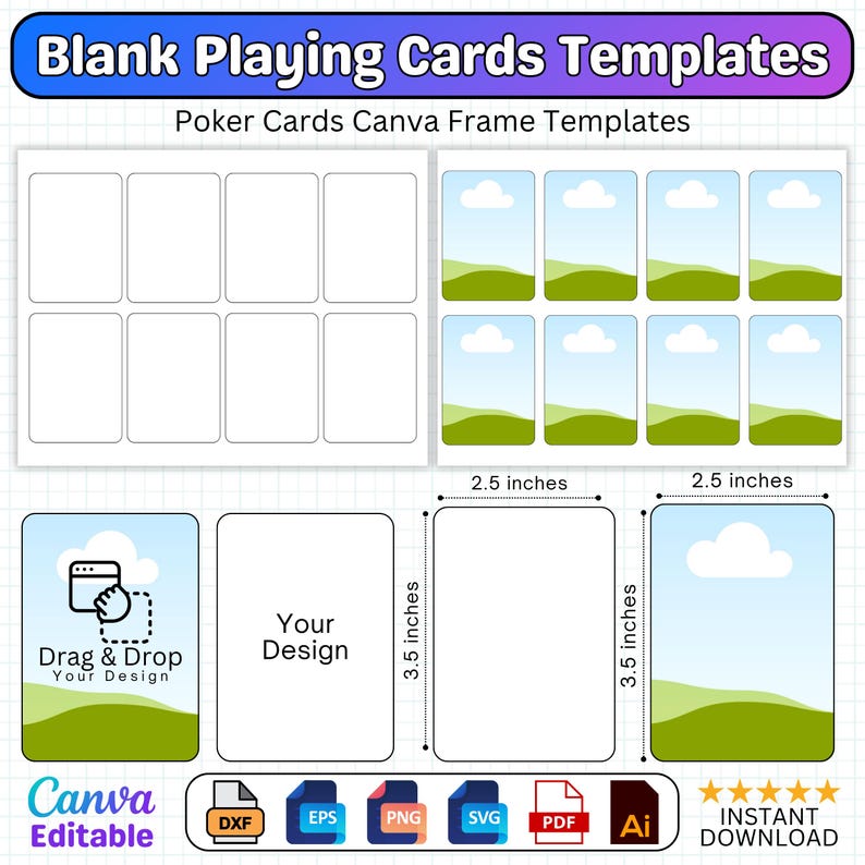 DIY Playing Card Templates, Printable Poker Cards, Blank Playing Cards ...