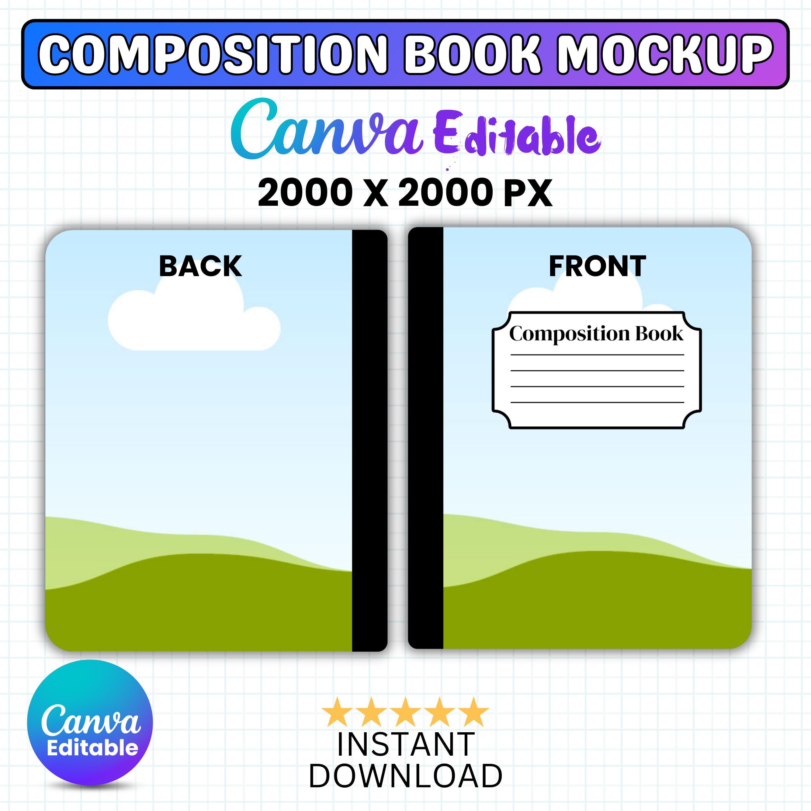 Composition Book Mockup Template, Drag and Drop,back to School, School ...
