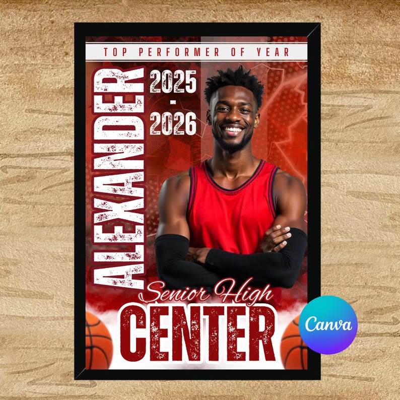 Basketball Poster Canva Template, Sports Senior Night Banner, Sports ...