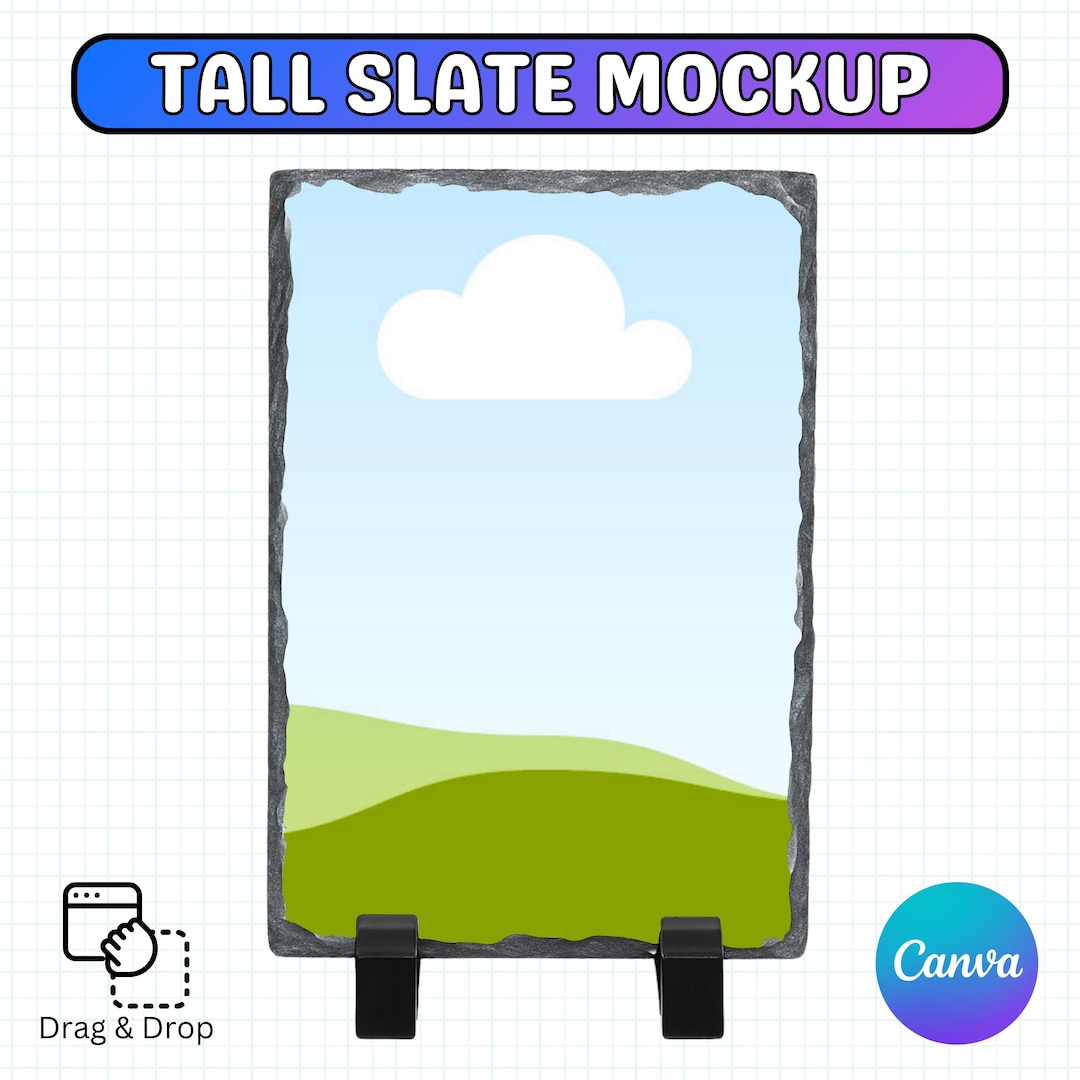 Tall Slate Canva Mockup Template, Tall Photo Slate Mockup, Editable ...