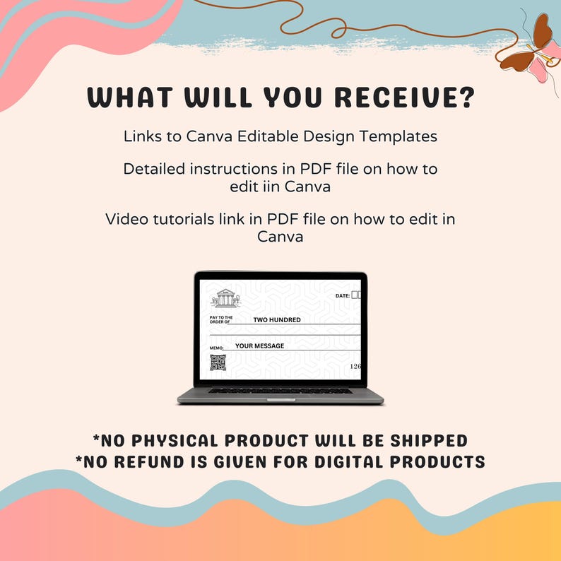 Printable Blank Cheque Template, Editable Bank Check Template ...