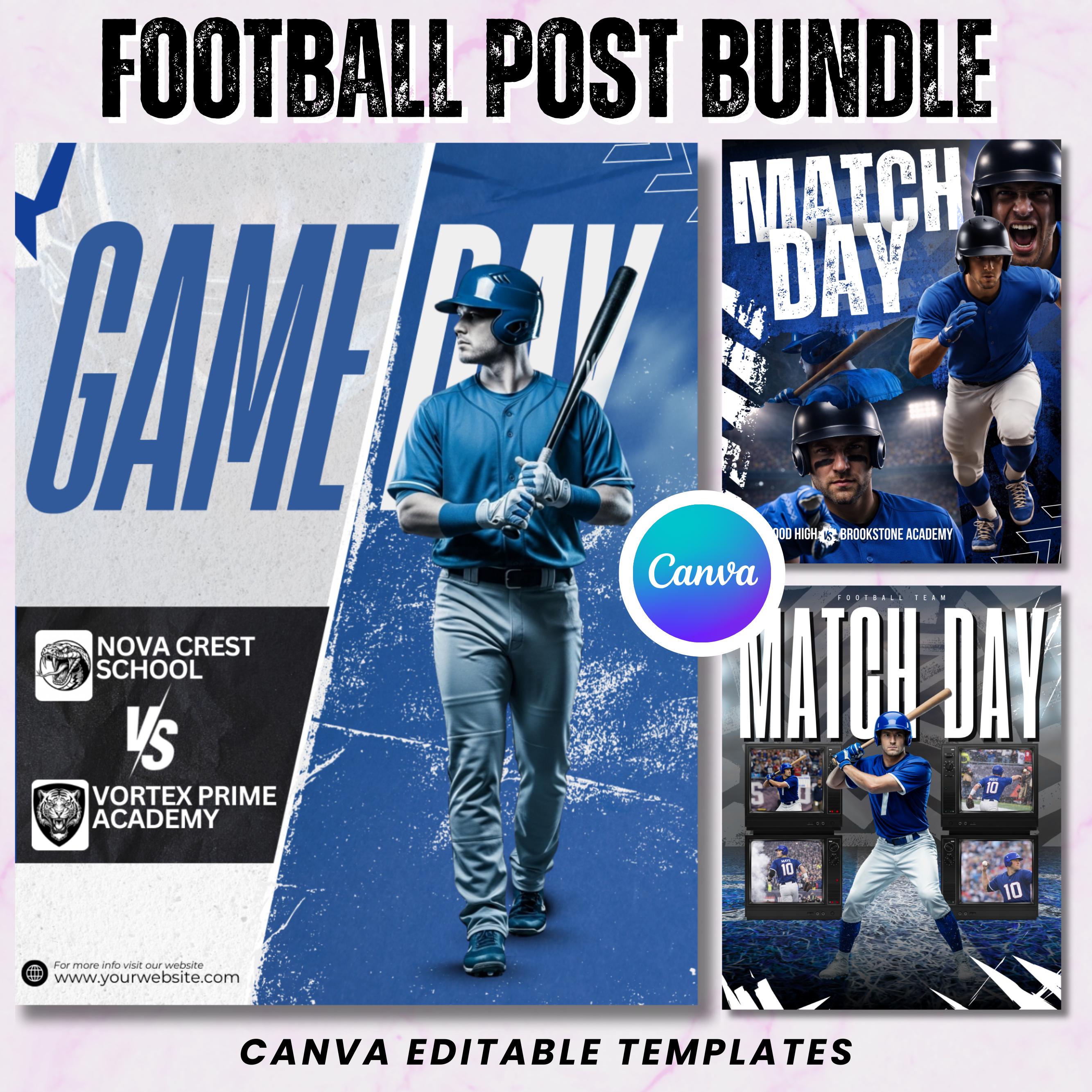 20+ Baseball Sports Social Media Templates | Editable Baseball Game Day ...