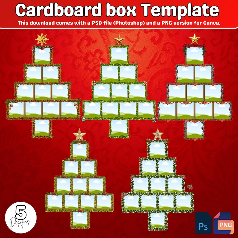 Christmas Tree in the Box Photography Template, Photography Box ...