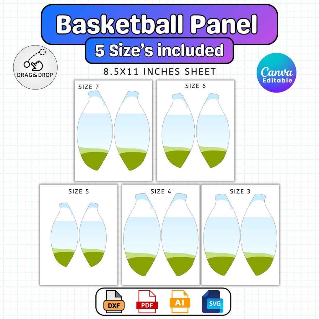 All Basketball Panel Templates, Size 7 Basketball Panel, Blank ...