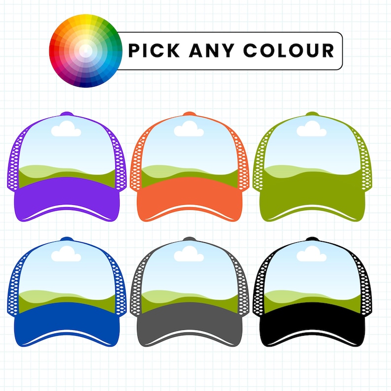 Trucker Hat Mockup Template, Drag & Drop, Editable Baseball Cap Mockup ...