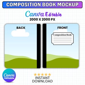 Composition Book Mockup Template, Drag and Drop,back to School, School ...