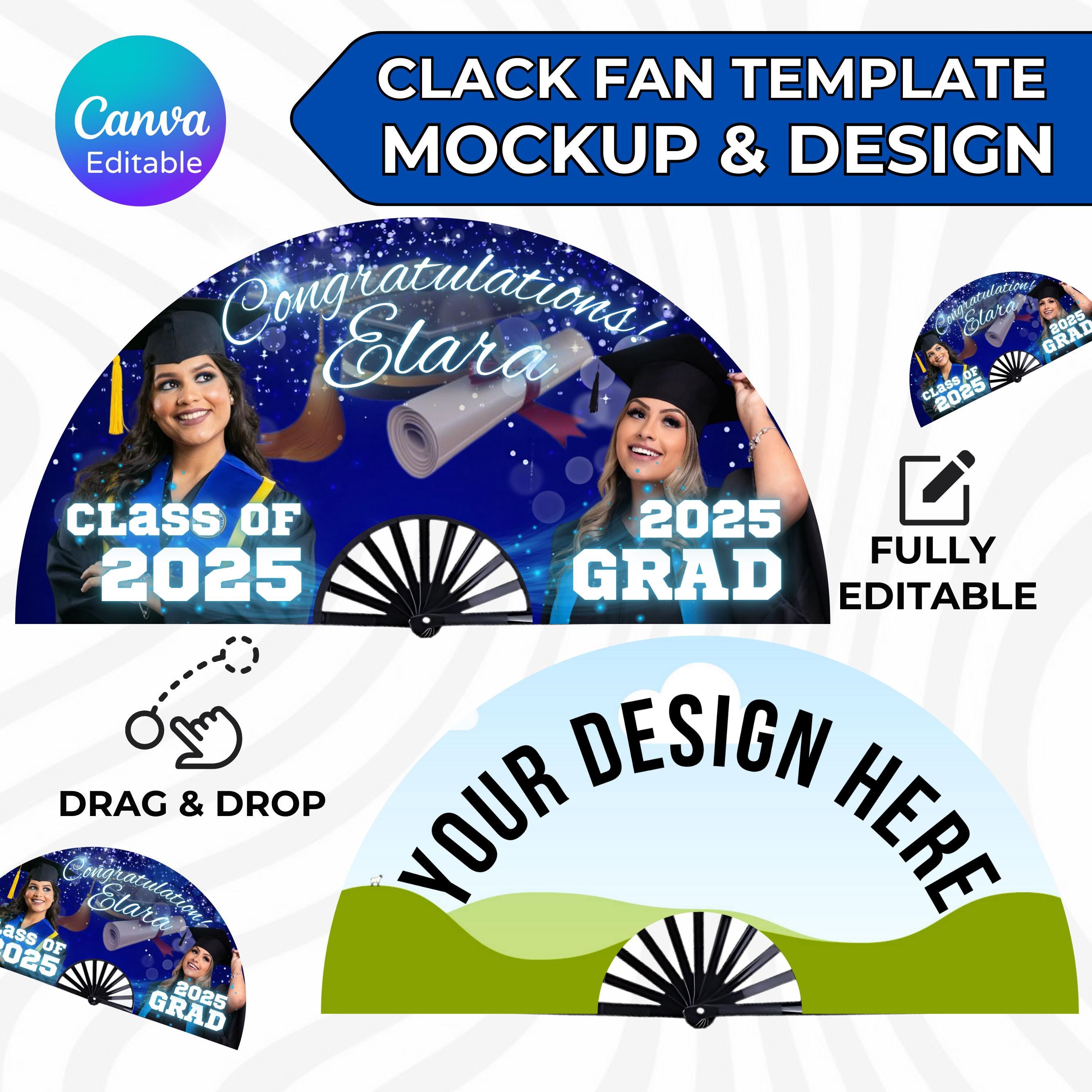 Clack Fan Template, Graduation Fan Template Editable Canva Template ...