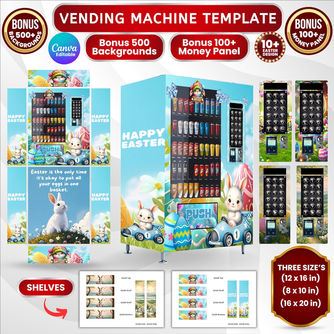 Easter Vending Machine Template, 8x10 12x16 16x20, Easter Season ...