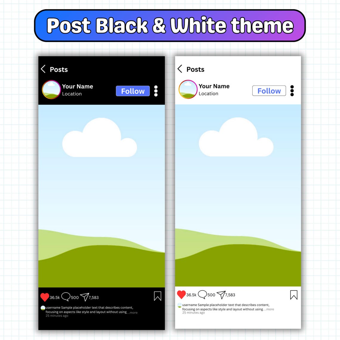 Instagram Mockup Templates, Editable 2025 Instagram Profile Interface ...