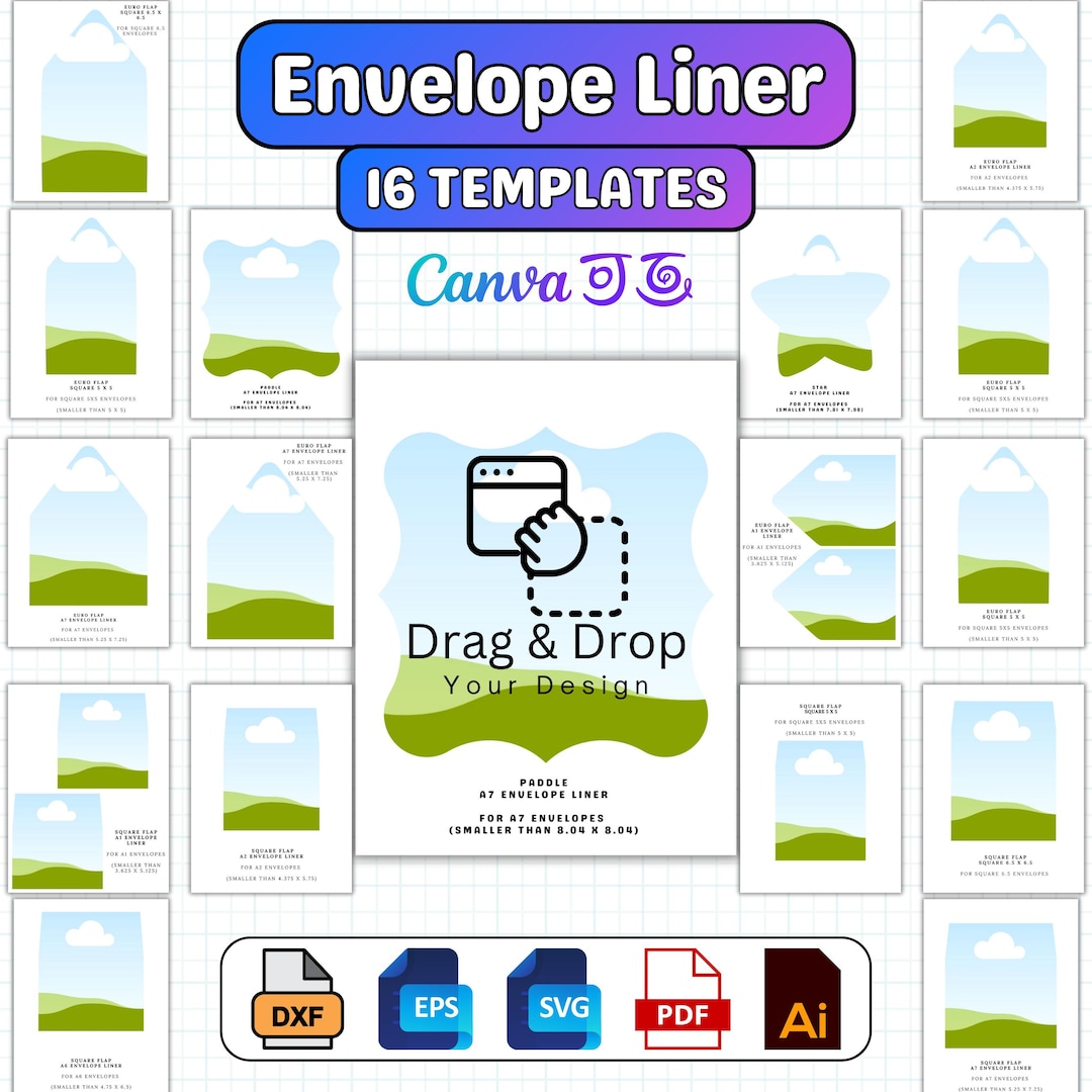 Envelope Liner Templates, 16 Sizes, Custom Envelope Liners, Free ...
