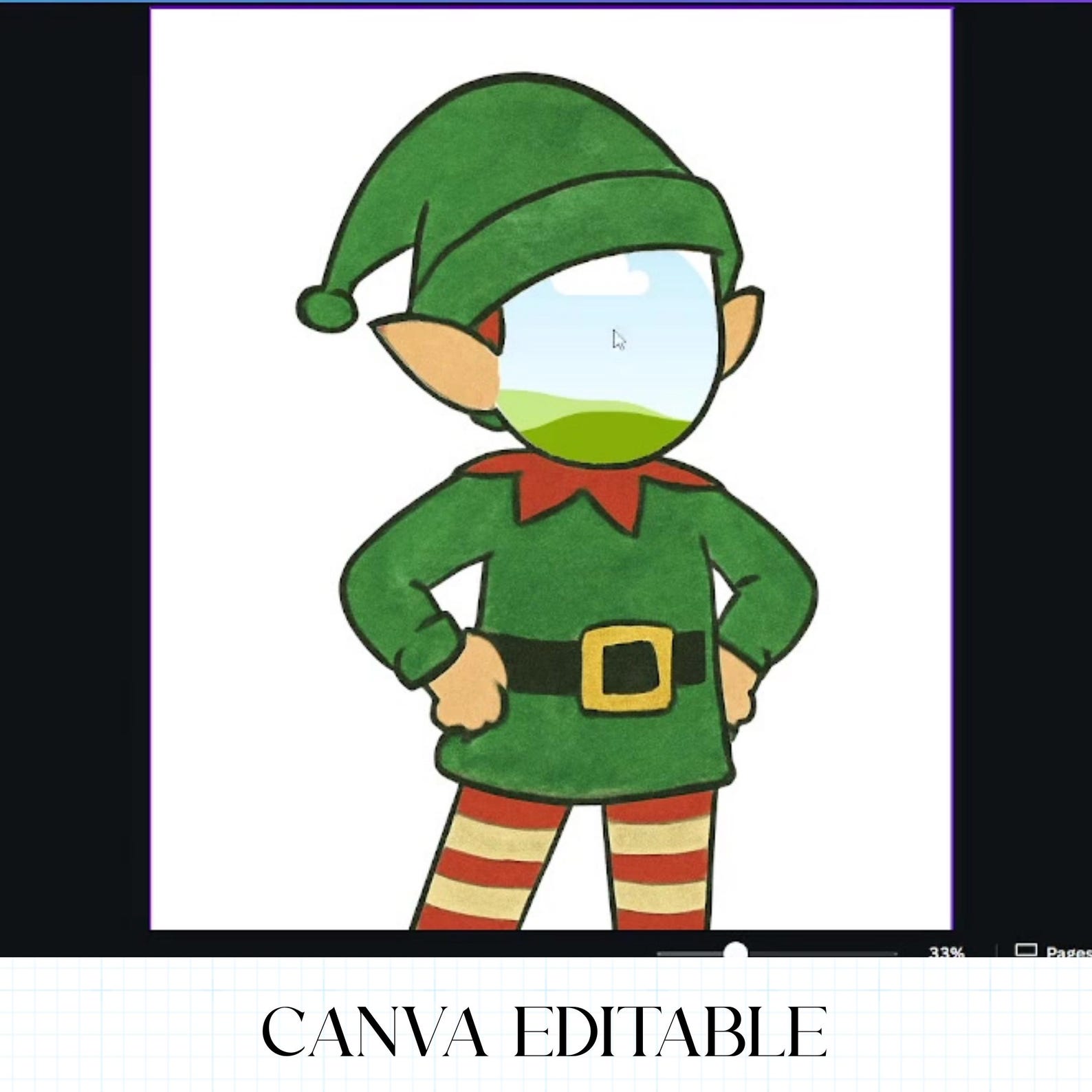 Christmas Elf Photo Frames, Add Your Own Face, 15+ Canva Holiday Elf ...