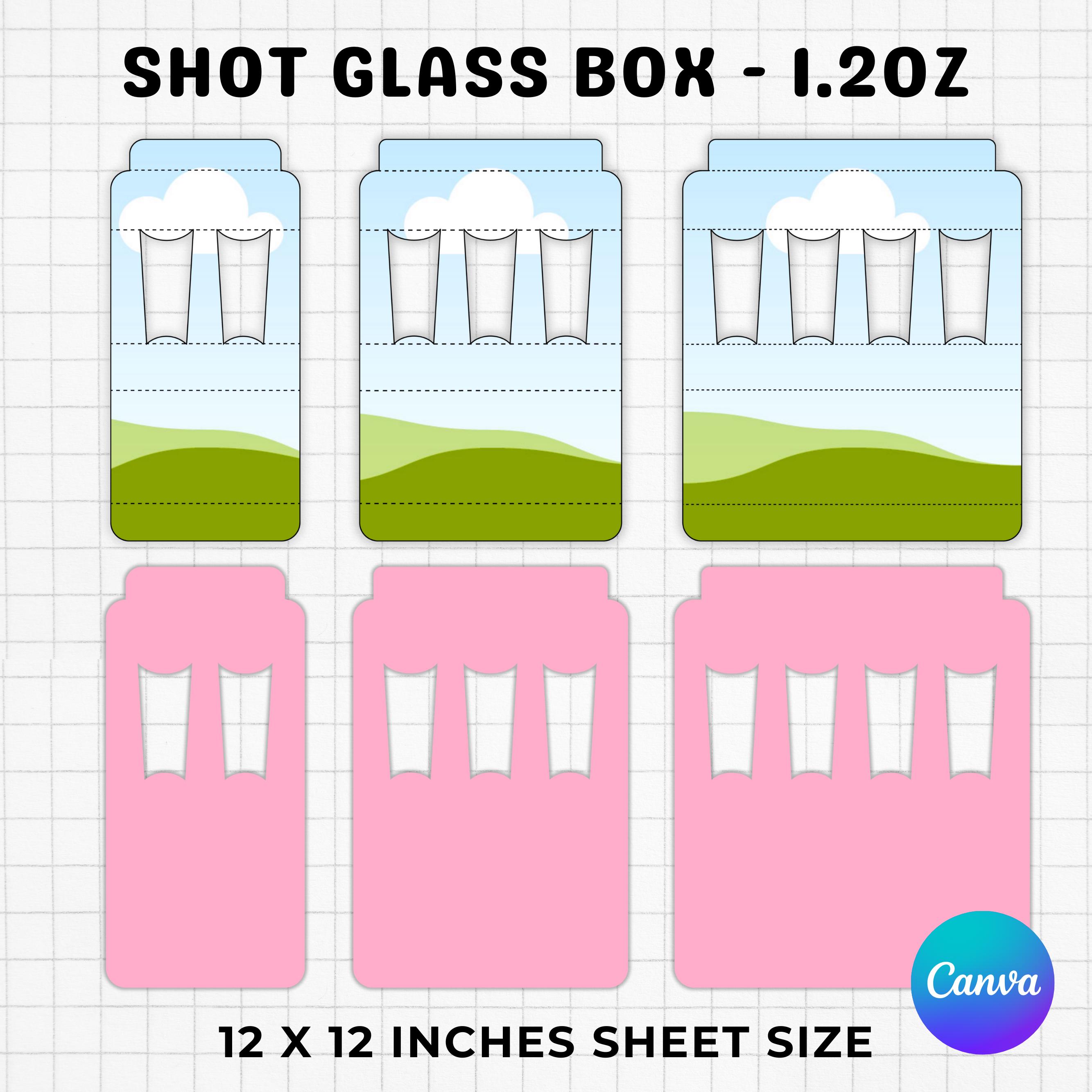 Shot Glass Box Template Bundle - Create Custom Favor Boxes for 2, 3, or ...