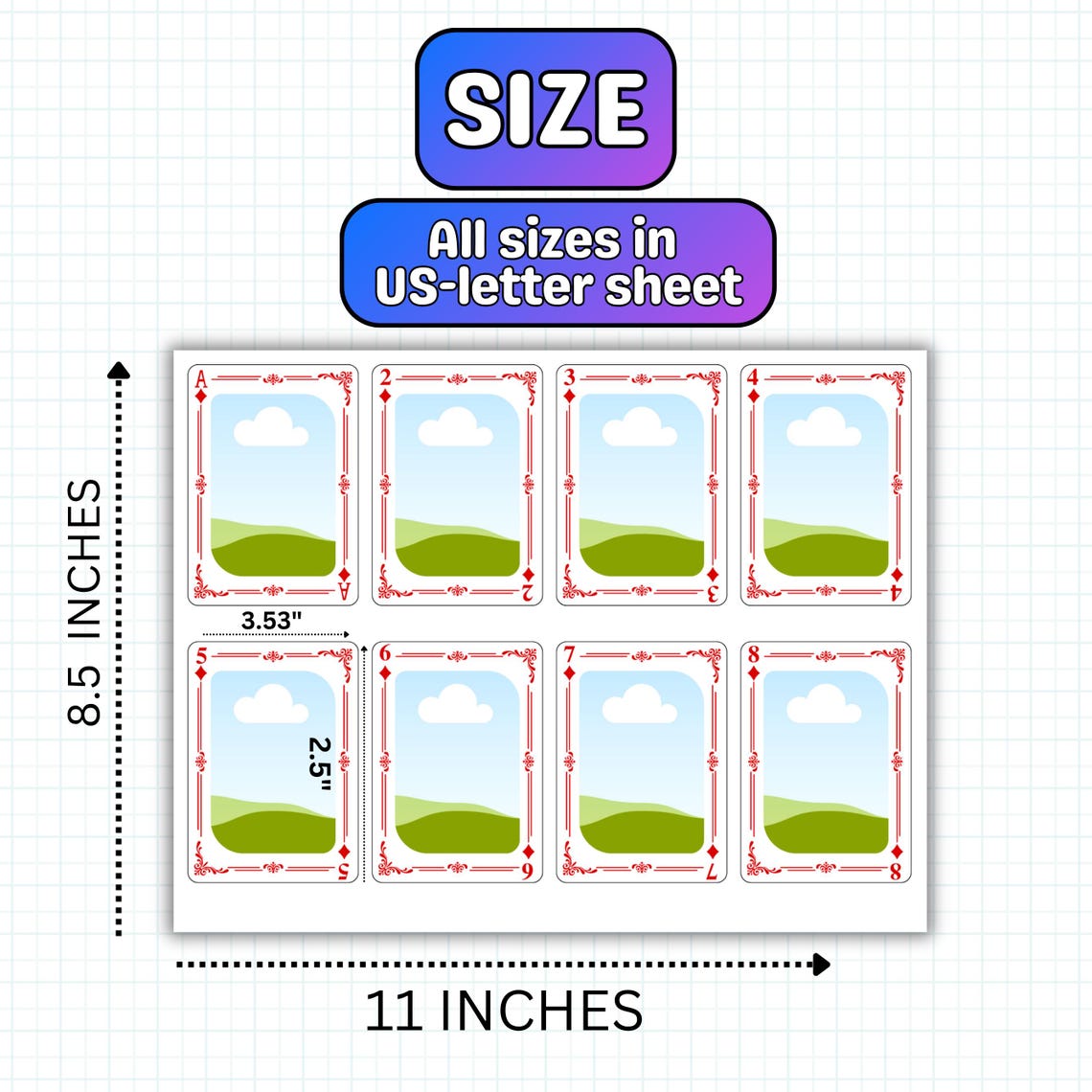 Blank Playing Cards Templates, Custom Poker Card Canva Templates ...